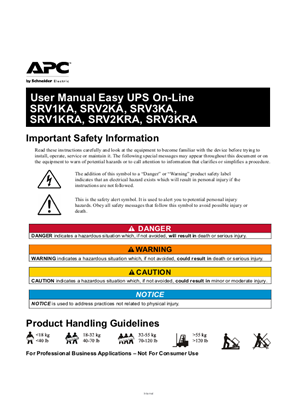 Easy UPS On-Line SRV SRV1KA/SRV2KA/SRV3KA/SRV1KRA/SRV2KRA/SRV3KRA ...