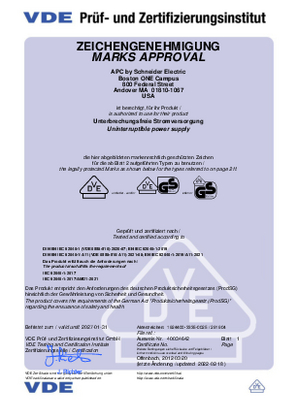 VDE GS certification mark | Schneider Electric
