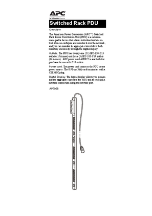 Switched Rack PDU AP7968 (Sheet) Specification guide | 슈나이더 일렉트릭