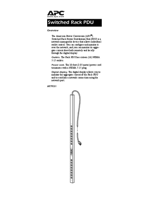 Switched Rack PDU AP7931 (Sheet) Guia de especificações | Schneider ...