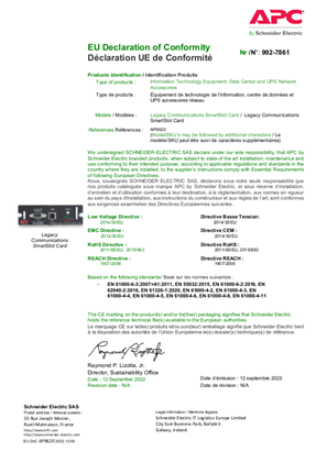 EU Declaration of Conformity: AP9620 | Schneider Electric