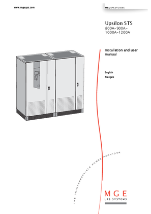 MGE Upsilon STS Installation and User Manual (800-1200 A) User guide | Schneider Electric