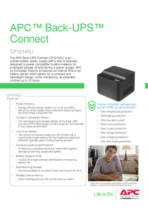 APC Back-UPS Connect CP12142LI Tradeshow Brochure | APC by Schneider ...