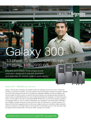 Galaxy 300 Brochure | Schneider Electric