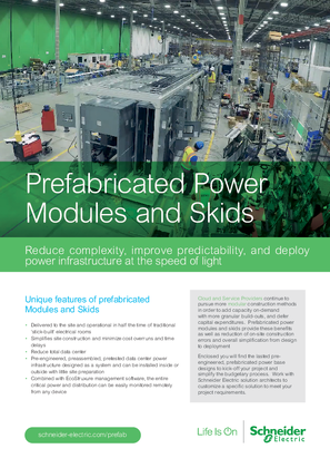 Prefabricated Power Modules and Skids Brochure | Schneider Electric