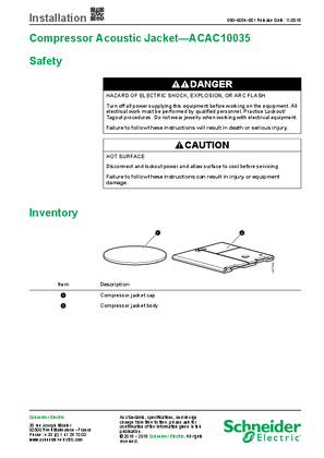 Installation Sheet for ACAC10035—Compressor Acoustic Jacket for ACRD300 ...
