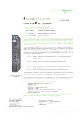 CMIM Declaration of Conformity InRow Chilled Water Air Conditioner ...