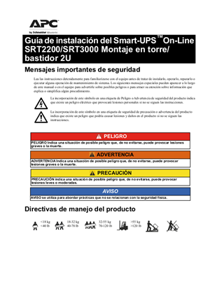 Instalación Smart-UPS On-Line SRT2200/SRT3000 Montaje en torre/bastidor ...