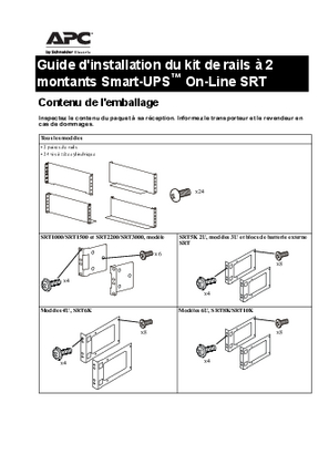 Installation guide Smart-UPS Online SRTRK3 Manuel utilisateur ...