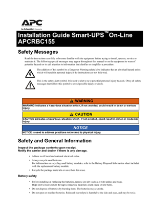 Smart-UPS On-Line APCRBC155 | APC by Schneider electric