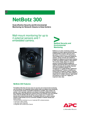 NetBotz 300 Spec Sheet Specification guide | Schneider Electric