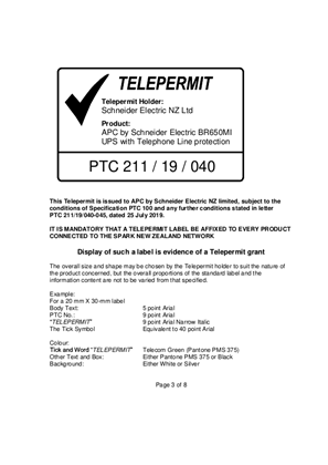 Telepermit certificate for Back UPS PRO | Schneider Electric
