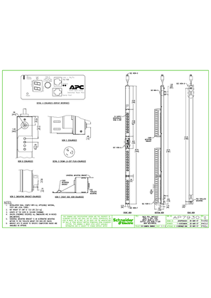 AP7930 - Rack PDU, Switched Technical Drawing | Schneider Electric