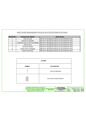PMM84P - MGE PMM 84 pole, 2 Front facing Panelboards Technical Drawing ...