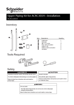 InRow RC Gen 2 300 mm Upper Piping Kit (ACRC301H) Installation Guía de ...