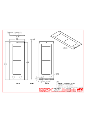 ACDC1008 - Privacy panel-Symmetra PX & XR frame Technical Drawing ...