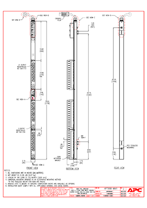 AP7998 - Rack PDU, Switched Technical Drawing | Schneider Electric