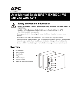 Back-UPS BX650CI-MS 230 Vac | Schneider Electric