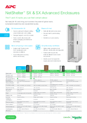 APC NetShelter SX Enclosures Brochure | Schneider Electric