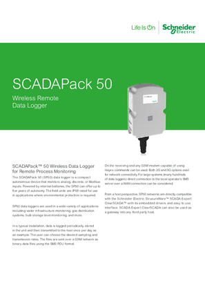 SCADAPACK 50 Datasheet A4 | Schneider Electric