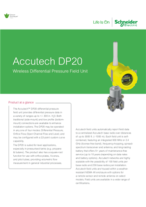Accutech DP20 Wireless Differential Pressure Field Unit | Schneider ...