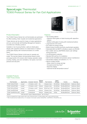 SpaceLogic TC900 Protocol Series – Installation Instructions ...