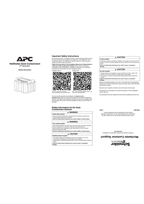 NetShelter Aisle Containment Next Generation Safety Sheet | Schneider ...