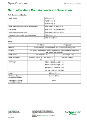NetShelter Aisle Containment Next Generation Specifications | APC by ...