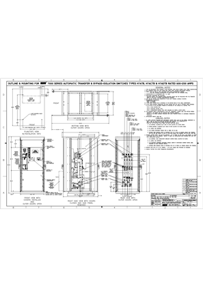 Outline Drawing | ASCO 7000 SERIES Automatic Transfer and Bypass ...