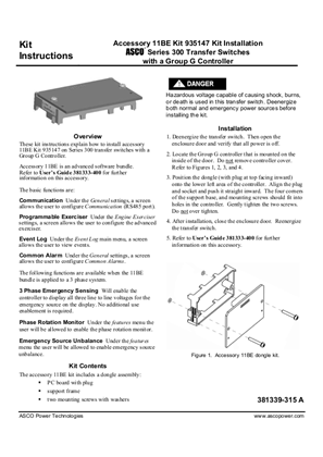 Installation Manual | ASCO SERIES 300 Group G Controller Accessory ...