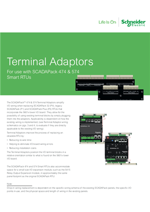 Terminal Adaptors for use with SCADAPack 474 & 574 RTU datasheet A4 ...