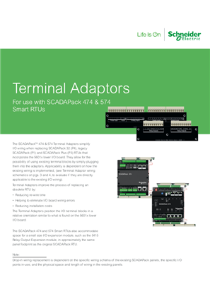 Terminal Adaptors for use with SCADAPack 474 & 574 RTU datasheet ...