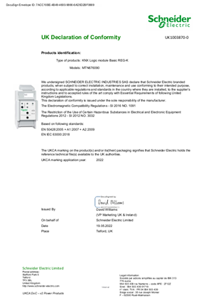 UK Declaration of Conformity | Schneider Electric