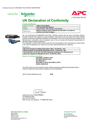 UKCA Declaration of Conformity_In Line Current Meters AP81XX Series ...