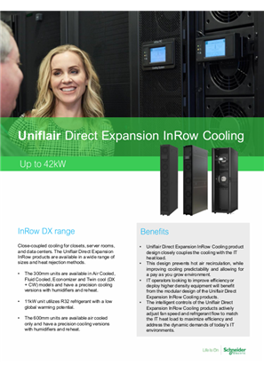 Uniflair DX InRow RD100 series 11kW - brochure | Schneider Electric