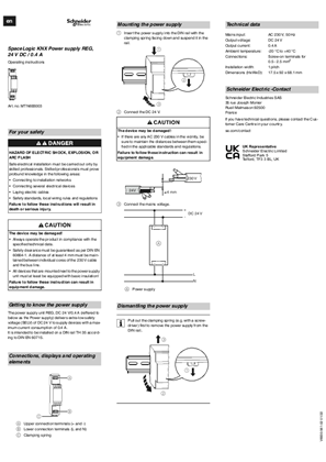 SpaceLogic KNX- Power Supply REG, DC 24 V/0.4 A-Operating instructions ...