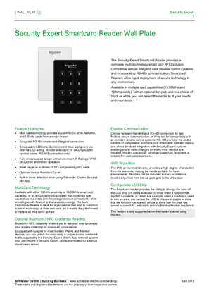 Security Expert Smartcard Reader Wall Plate | Schneider Electric