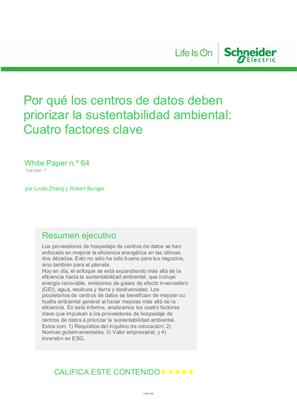 Centros de Datos priorizan sustentabilidad ambiental White paper | Schneider Electric