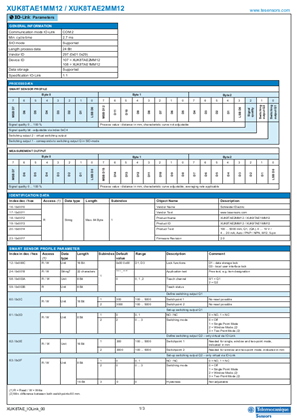 XUK8TAE1MM12 / XUK8TAE2MM12 IO-Link parameters table Software - Data Library | Schneider Electric