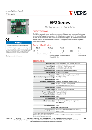 EP2 Series Electropneumatic Transducers - Installation Guide ...