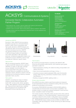CAPP Acksys brochure | Schneider Electric