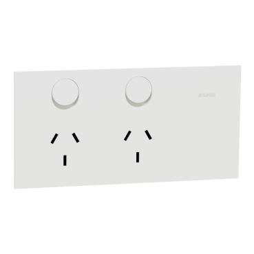 1025-ZW - Double Switch Power Point, Clipsal Solis, Horizontal Mount ...
