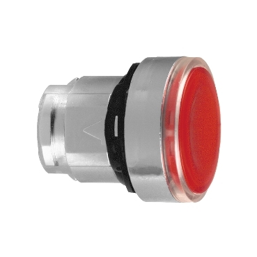 ZB4BH04837 - red flush illuminated pushbutton head Ø22 push-push for ...