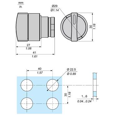ZB2BD2C - Selector switch head, Easy Harmony XB2, metal, black, 22mm, 2 ...