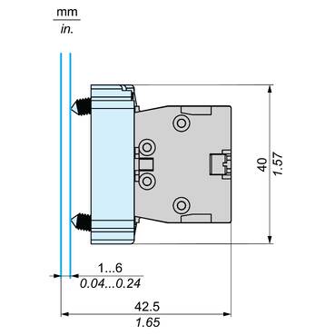 ZB2BE101C - Easy Harmony XB2, 單一接點, 螺絲端子, 1 NO | Schneider Electric
