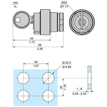ZB2BG2C - key selector switch head - Ø22 mm - black | Schneider ...