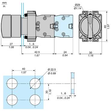 XB2BD33C - Complete selector switch, Easy Harmony XB2, metal, black ...