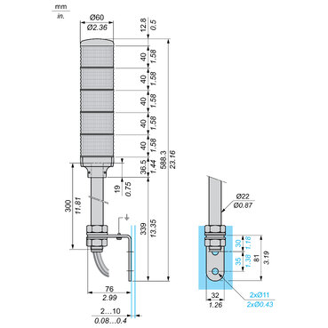 XVC6B5 - Complete pre wired monolithic tower light, Harmony XVC ...