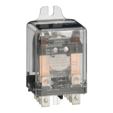 300XBXC1-240A - Power relay, SE Relays, DPDT, 30A, 240 VAC, side flange ...