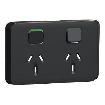 3025C-XB - Double Power Point Skin, Clipsal Iconic, Horizontal Mount ...